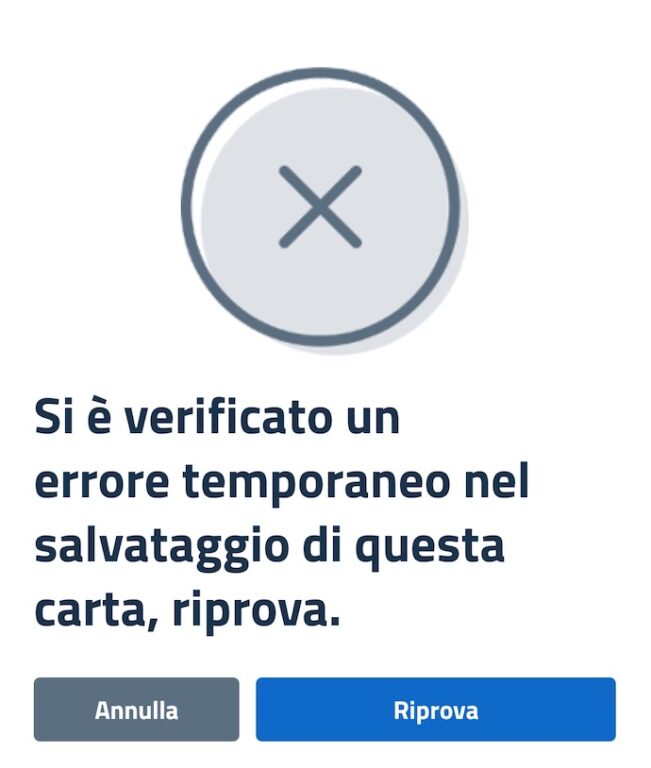 Errore nel salvataggio della carta per il cashback? Invertite nome e ...